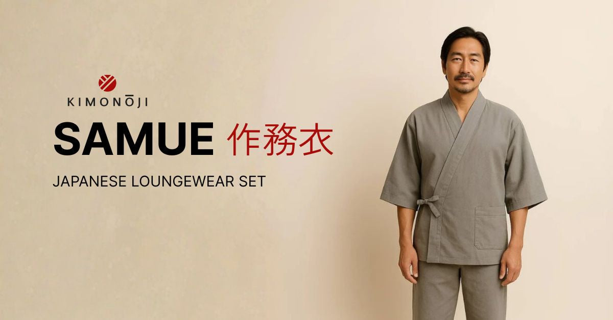 Men's Samue (作務衣) | Japanese Leisure Two-Piece Set – Kimonoji
